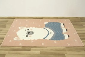 Dětský koberec Luna Kids 534213/95855 flamin Lama, růžový