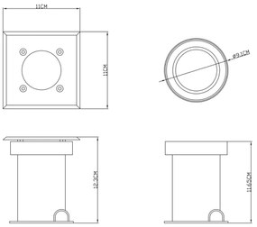 Globo 31101 - Nájezdové svítidlo STYLE 1xGU10/40W/230V IP67
