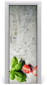 Fototapeta na dveře samolepící rajčata a bazalka 85x205 cm
