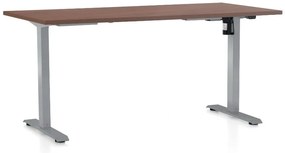 Výškově nastavitelný stůl OfficeTech A, 160 x 80 cm - šedá podnož Barva: Ořech
