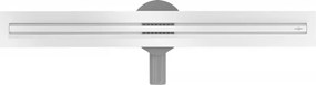 Mexen Flat nerezový sprchový žlab s rotačním 360° sifonem 60 cm, vzor SLIM, bílá, 1241060
