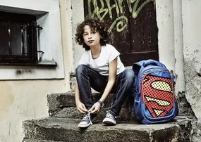 Presco Group Školní batoh s pončem Superman – POP / 46.5x32x17 cm / vh