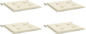 Podušky na zahradní židli 4 ks krémové 50x50x3 cm látka oxford 314042