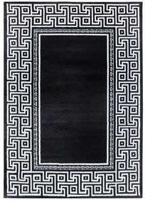 Ayyildiz, Kusový koberec Parma 9340 black, 80x300, černobílá, chodba / předsíň