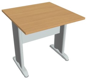 Stůl jednací rovný 80 cm - Hobis Cross CJ 800 Dekor stolové desky: buk, Dekor lamino podnože: šedá, Barva nohou: Stříbrná