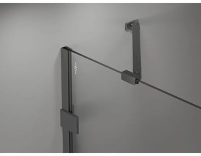 Mexen, Mexen Lunar pravé otočné sprchové dveře 120 cm, transparentní, pistolový kov - 834-120-000-95-00-P