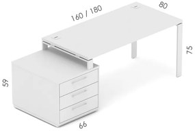 NABYTEK-DESIGNOVY.CZ - DEBZ1U - Kancelářská sestava EPIC Z1 U, volitelná délka stolu 160/180cm, dub/černá