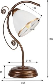 Stolní lampa RETRO II 1xE27/60W/230V bronz patina