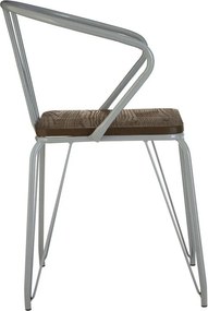 Šedá/v tmavě přírodní barvě jídelní židle z jilmového dřeva District – Premier Housewares