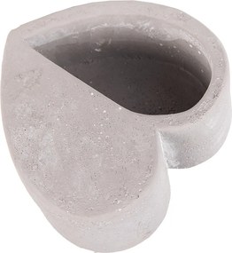 Šedý květináč ve tvaru srdce - 13*13*6 cm