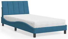 Postel s matrací Hanko modrá 100 x 200 cm samet 3208584