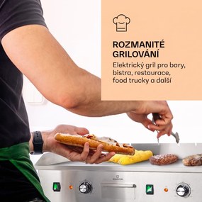 Klarstein Grillmeile 4400, elektrický gril, Plancha, 2 x 2200W, grilovací deska z nerezové oceli