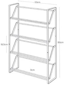 Yamazaki Stojan na boty Frame 2392, na 8-12 párů, š.53 cm, kov, černý