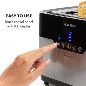 Klarstein Arabica, topinkovač, 920 W, LED displej, dotykové ovládání, nerezová ocel