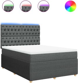 Box spring postel s matrací tmavě šedý 140 x 190 cm textil 3294359