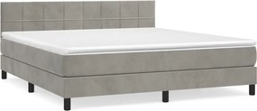 Box spring postel s matrací světle šedá 160x200 cm samet 3141311