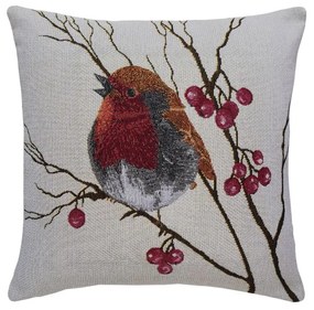 SCANquilt povlak MOTIV ptáček smetanovočervená 40 x 40 cm