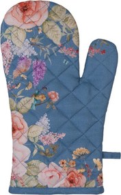 Modrá bavlněná chňapka - rukavice Flower & Fiesta - 18*30 cm