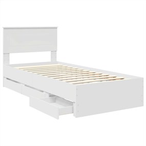 Rám postele se zásuvkou Bílá 90 x 200 cm Inženýrské dřevo 3408026
