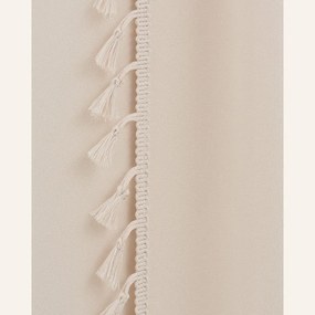 Krémový závěs LARA na stuhu se střapci 140 x 280 cm