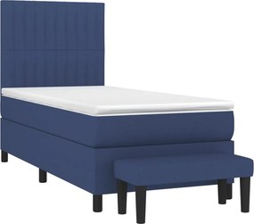 Box spring postel s matrací modrá 90x200 cm textil 3136731