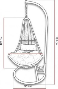 Závěsné houpací křeslo Wisa hnědé/krémové