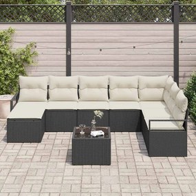 Set pohovek 9 ks Černá polyratan 3346507