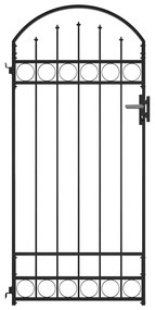 Plotová brána ASSEN s klenutým vrcholem ocelová 89 x 200 cm černá 145750