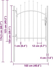 Zahradní brána Woerden ocel 1x1,25 m Bílá 143064