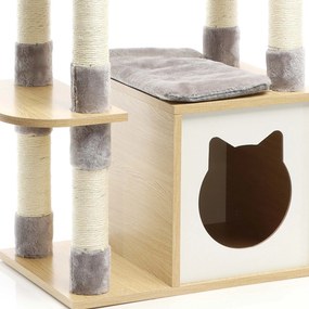 Škrabadlo pro kočky fudajo – 126 cm, Dřevo (64246)