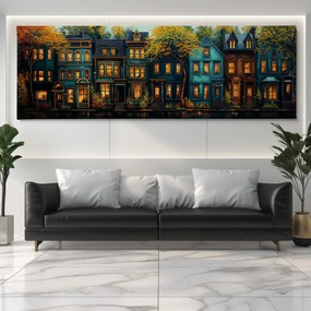 Obraz na plátně - Večer na Victoria Street 24 FeelHappy.cz Velikost obrazu: 120 x 40 cm