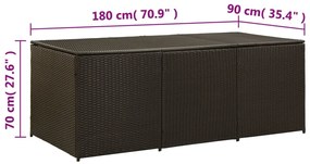 vidaXL Marketos Zahradní úložný box polyratan 180 x 90 x 70 cm hnědý