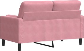 2místná pohovka s polštáři růžová 120 cm samet 3278212
