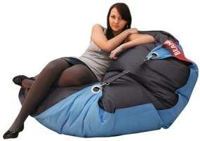 Beanbag Sedací vak 189x140 duo dark gray - cyan