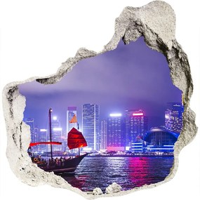 Wallmuralia Nálepka fototapeta 3D výhled Hong kong noc 75x75 cm