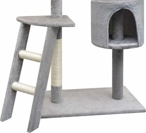 Škrabadlo pro kočky se sisalovými sloupky, 150 cm, šedá 170485