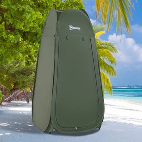 Outsunny Pop Up sprchový stan - okamžitý kempingový stan s UV ochranou, voděodolnou střechou a madlem pro kempování, cyklistiku, sprchu a pláž 100x10…