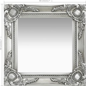 vidaXL Nástěnné zrcadlo barokní styl 40 x 40 cm [320306] Barva: Bílá