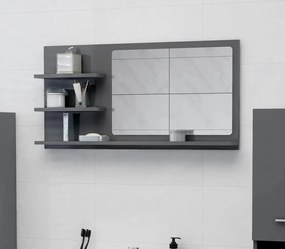 vidaXL Koupelnové zrcadlo 90 x 10,5 x 45 cm kompozitní dřevo [805022] Barva: šedá s vysokým leskem