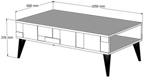 Designový konferenční stolek Mahola 105 cm ořech / antracitový