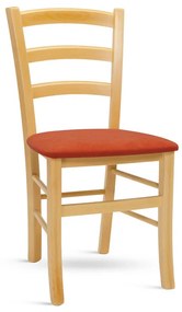 Židle VENEZIA s čalouněným sedákem Odstín: Tmavě Hnědá, Látky: MICROFIBRA terracotta 211