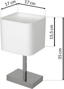 Stolní lampa Napoli, 1x bílé textilní stínítko,