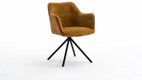 Designová židle Verona hořčicová žlutá otočná/ 44157