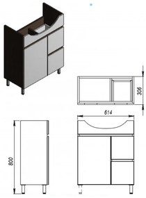 Lavedo Auriga 65 koupelnová skříňka s umyvadlem