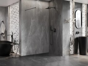 Mexen Lunar sprchová stěna pravá 80 x 200 cm, 8mm čiré sklo, broušený grafit, 830-080-000-66-00-P