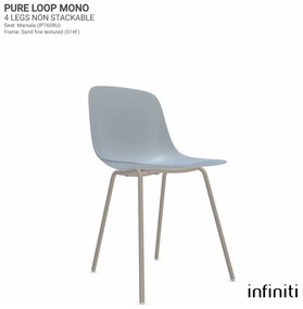Židle Pure Loop Mono - nestohovatelná Barva kovové konstrukce: Sand 514F, Barva sedáku a opěradla z recyklovaného plastu: Almond grey IP421C