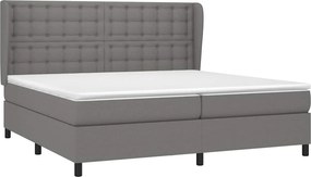 Box spring postel s matrací tmavě šedá 200x200 cm textil 3128310
