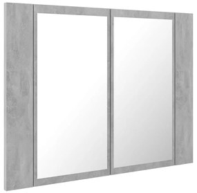 LED koupelnová skříňka se zrcadlem betonově šedá 60x12x45 cm