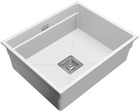 Gamma Decor 6050, 1-komorový granitový dřez 600x500x220 mm, bílá, GMA-ZLE000113