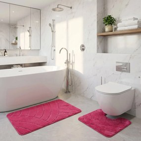 Kvalitex Koupelnová a WC předložka oblouky růžové SADA 60 x 100 cm + 60 x 50 cm